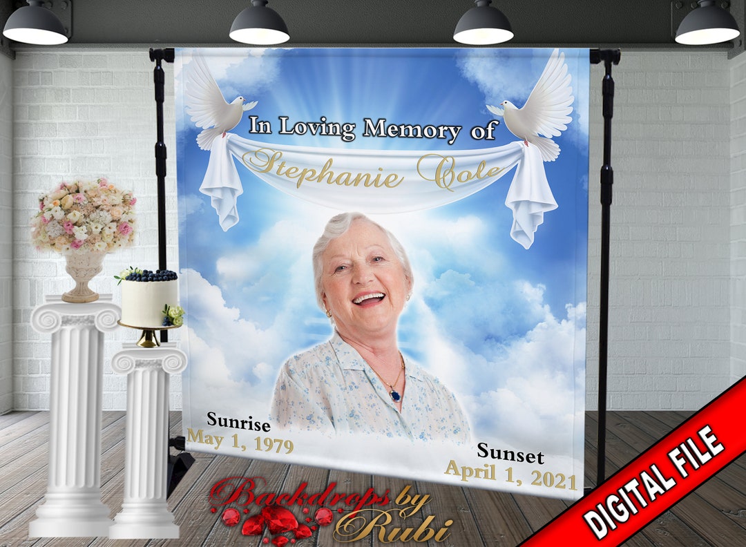 Memorial Backdrop, Funeral Backdrop, in Loving Memory Backdrop ...