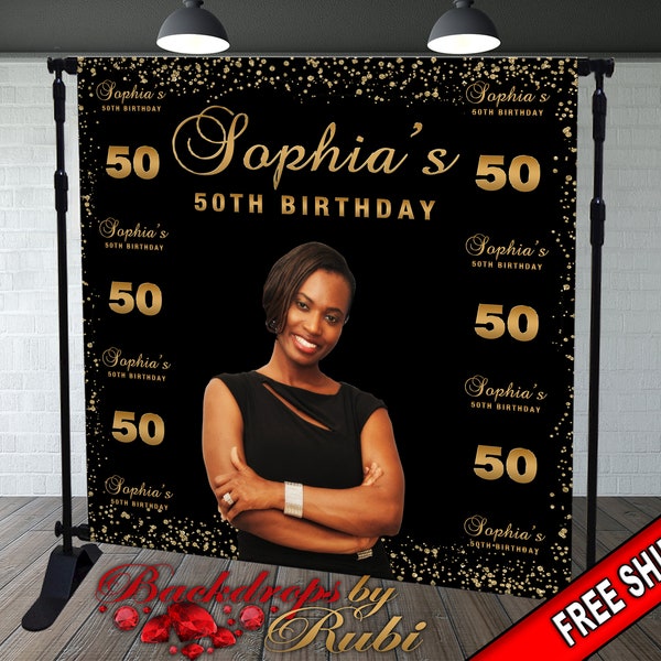 50th Birthday Backdrop - Etsy