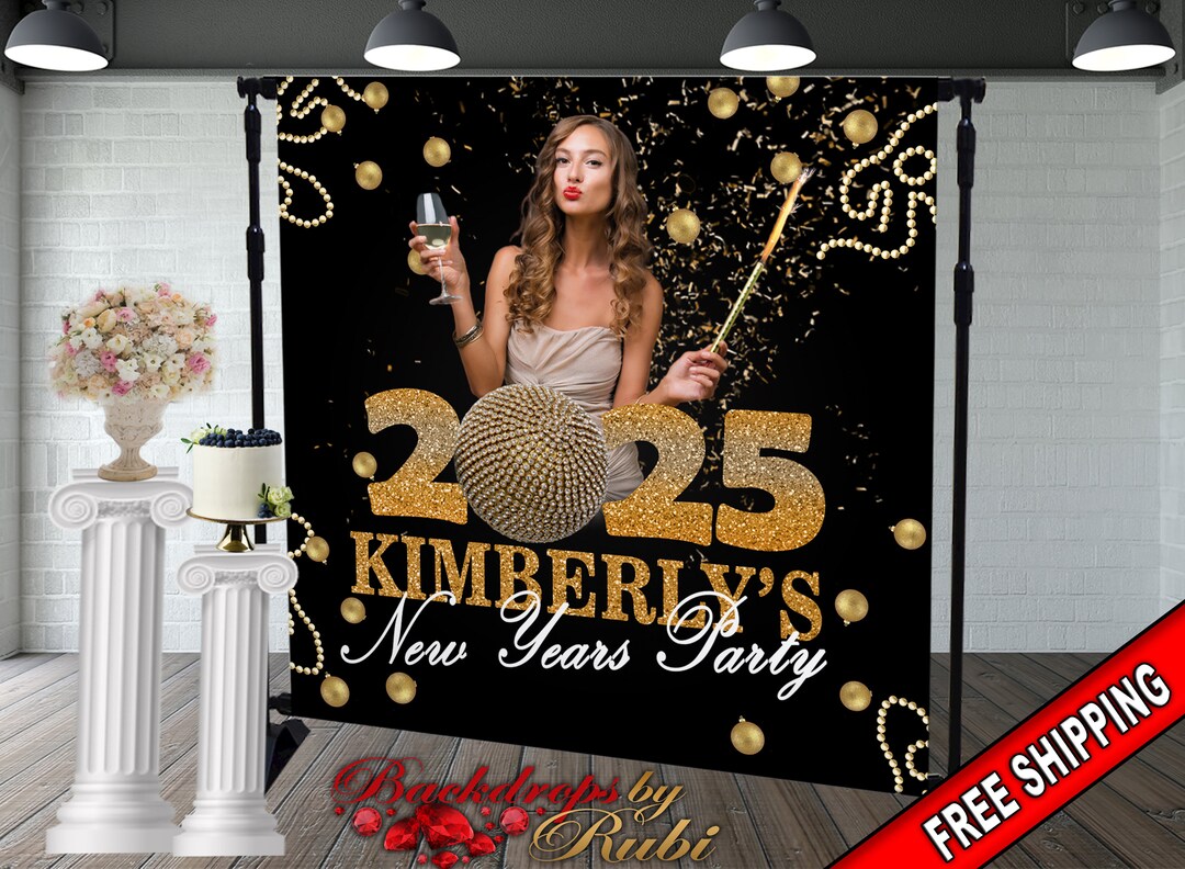 New Year's Eve Party Photo Booth, New Year's Backdrop, New Year's ...