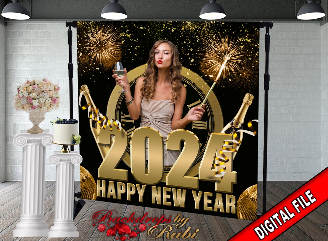 New Year's Eve Party Photo Booth, New Year's Backdrop, New Year's ...