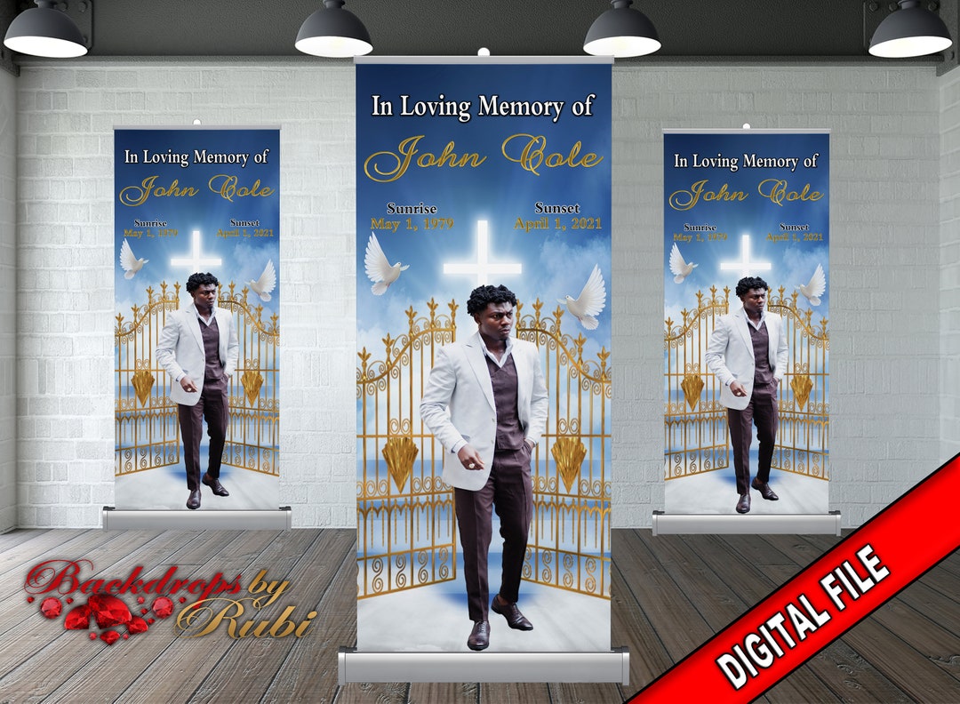 Memorial Retractable Banner, Funeral Banner, in Loving Memory ...