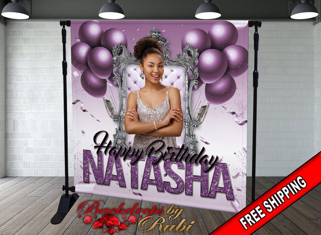 Birthday Backdrop, Custom Photo Birthday Backdrop, 21st Birthday ...