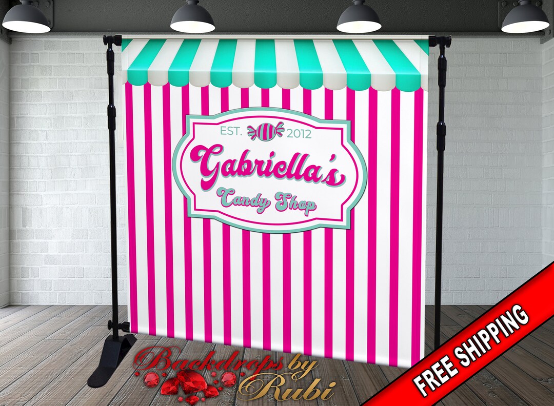 Candy Shop Backdrop, Candy Shop Banner, Custom Backdrop for Candy ...