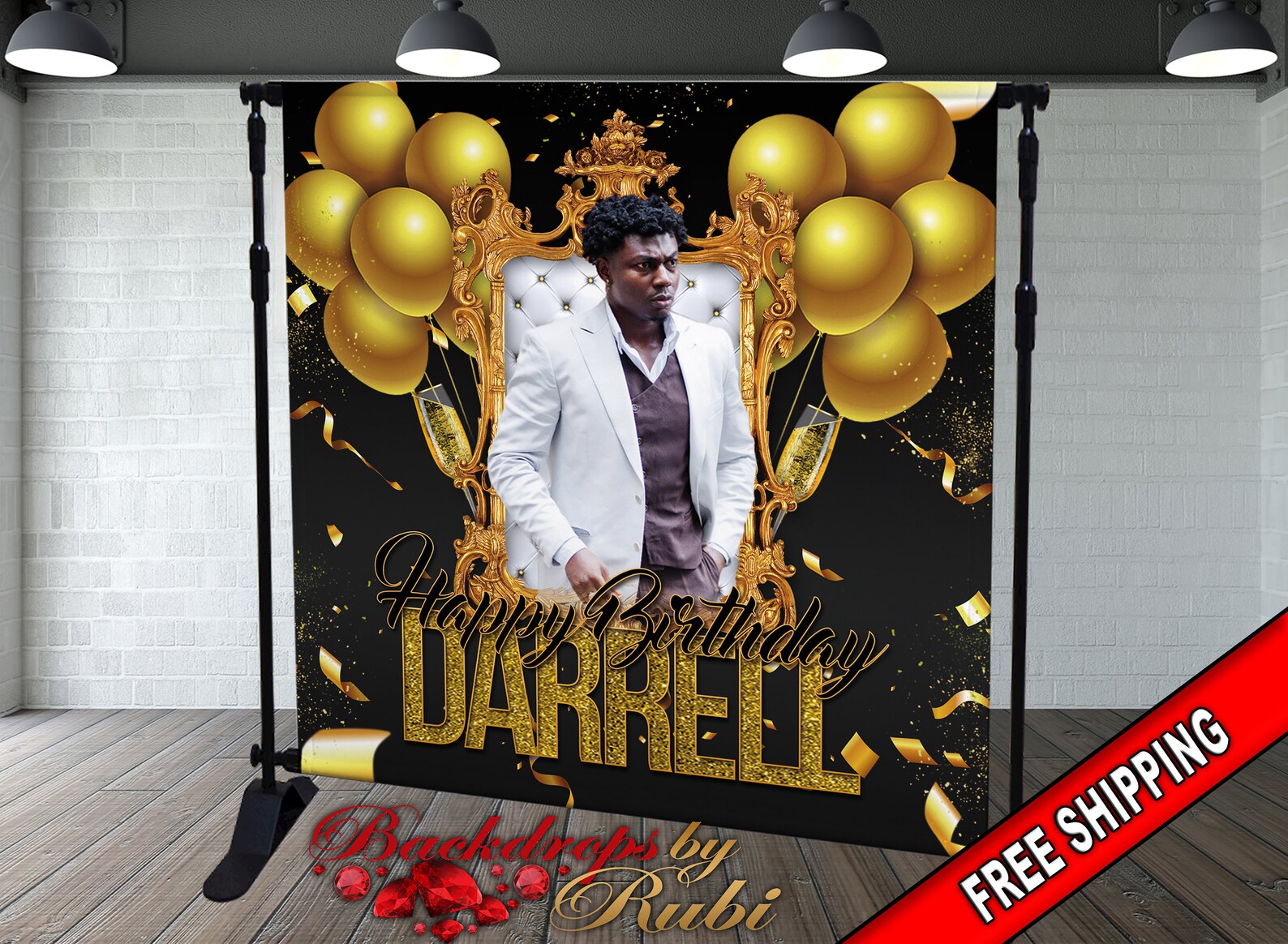 Birthday Backdrop, Custom Photo Birthday Backdrop, 21st Birthday ...