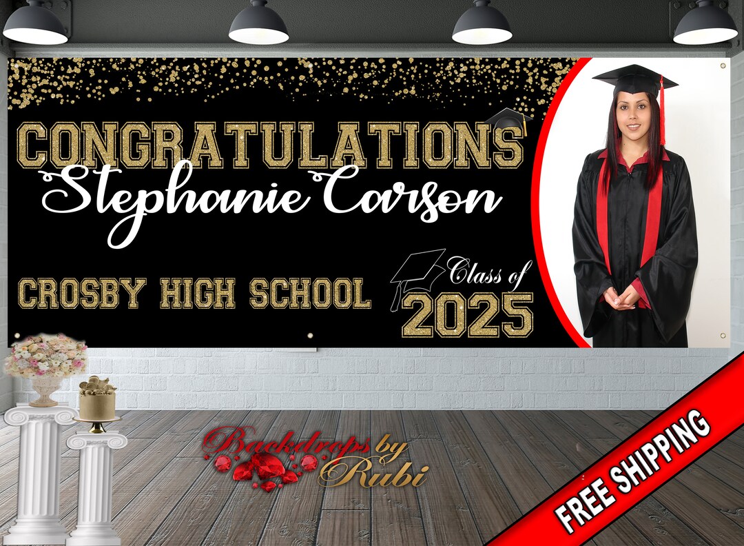 Graduation Banner, Graduation Garage Banner, Class of 2025 Banner ...