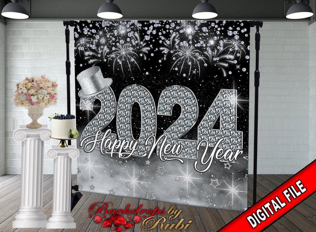 New Year's Step and Repeat Backdrop, New Year's Backdrop, New Year's ...