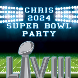 Super Bowl Party Backdrop, Super Bowl Banner, Super Bowl 2024, Super ...