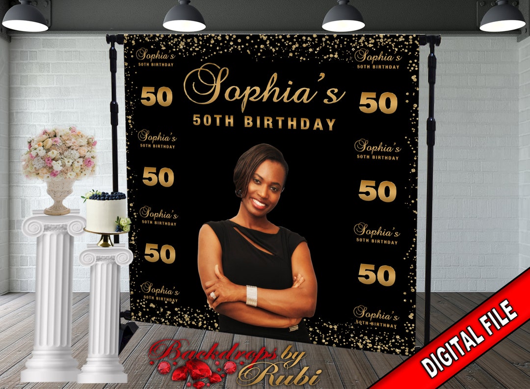 50th Birthday Backdrop, Women's Backdrop, Birthday Party Background ...