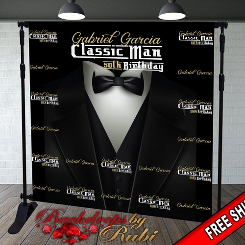 Vintage Men Birthday Backdrop Classic Man Step and Repeat - Etsy