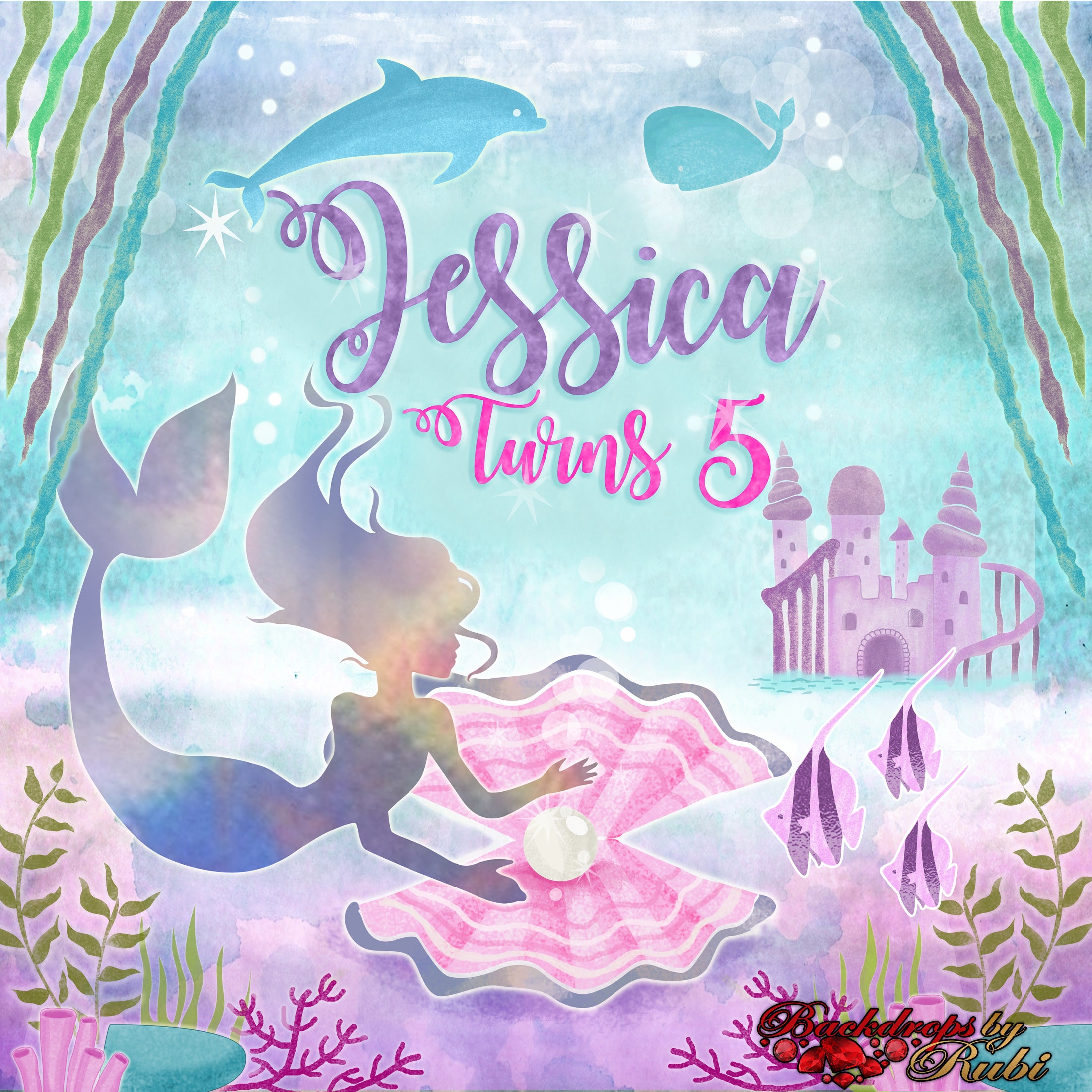 Mermaid Backdrop Mermaid Birthday Backdrop Mermaid Birthday | Etsy