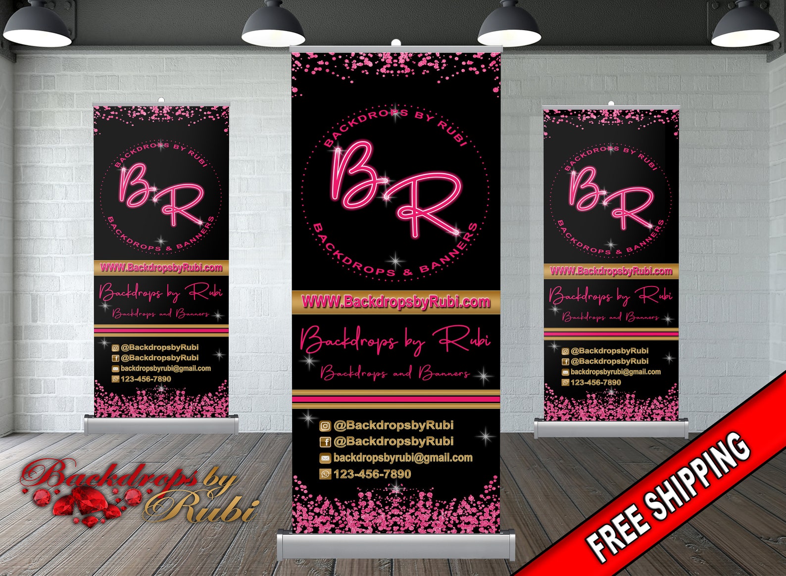 Retractable Logo Banner, Logo Step and Repeat Business Event Banner ...