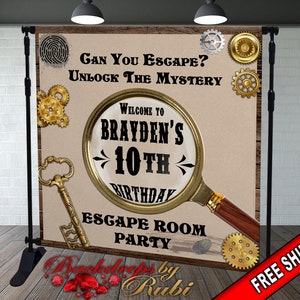 Escape Room Backdrop, Escape Room Birthday Backdrop, Escape Room Baby ...