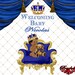 Royal Prince Theme Backdrop, Blue Crown Prince Backdrop, Royal Prince ...