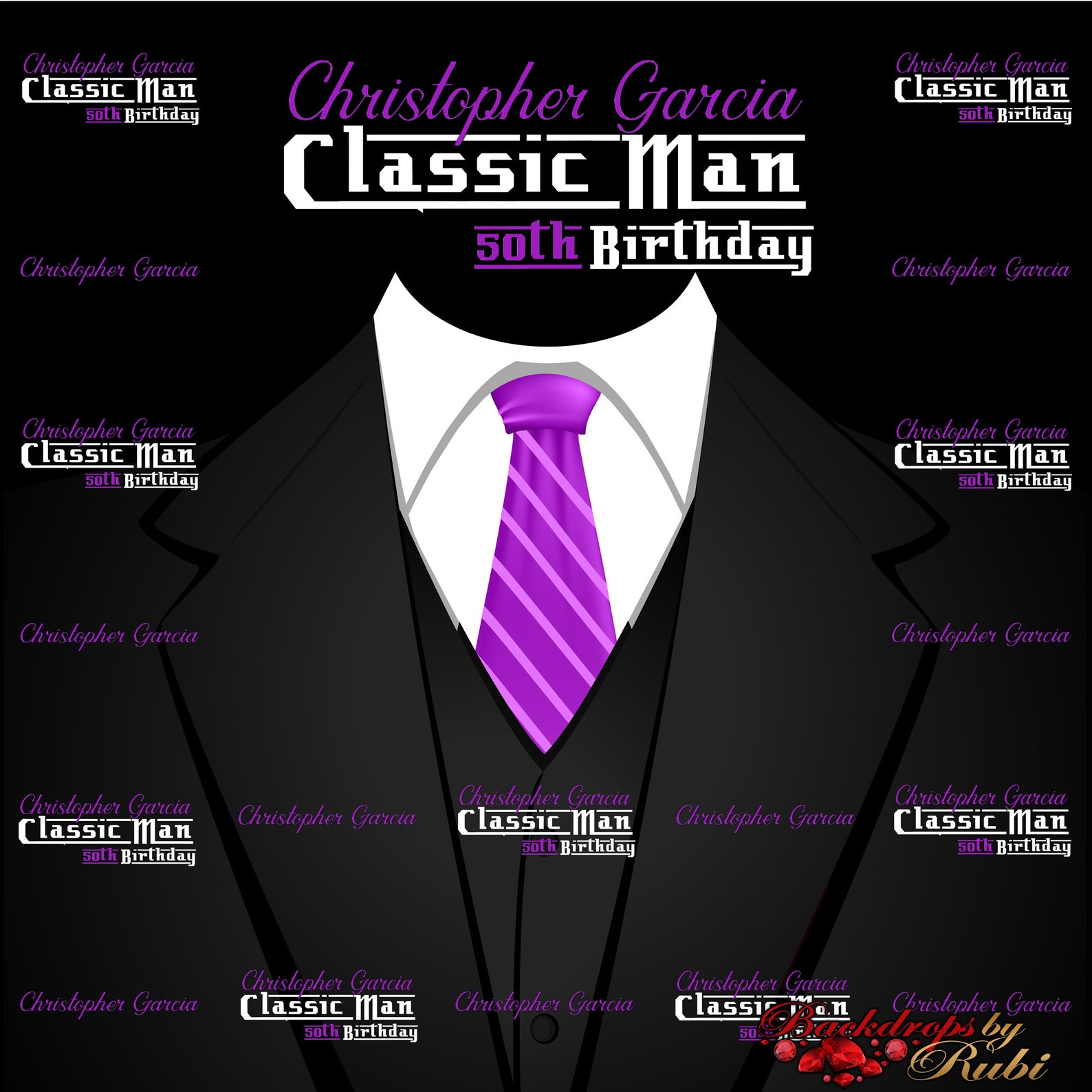 Classic Man Birthday Backdrop Classic Man Step and Repeat - Etsy