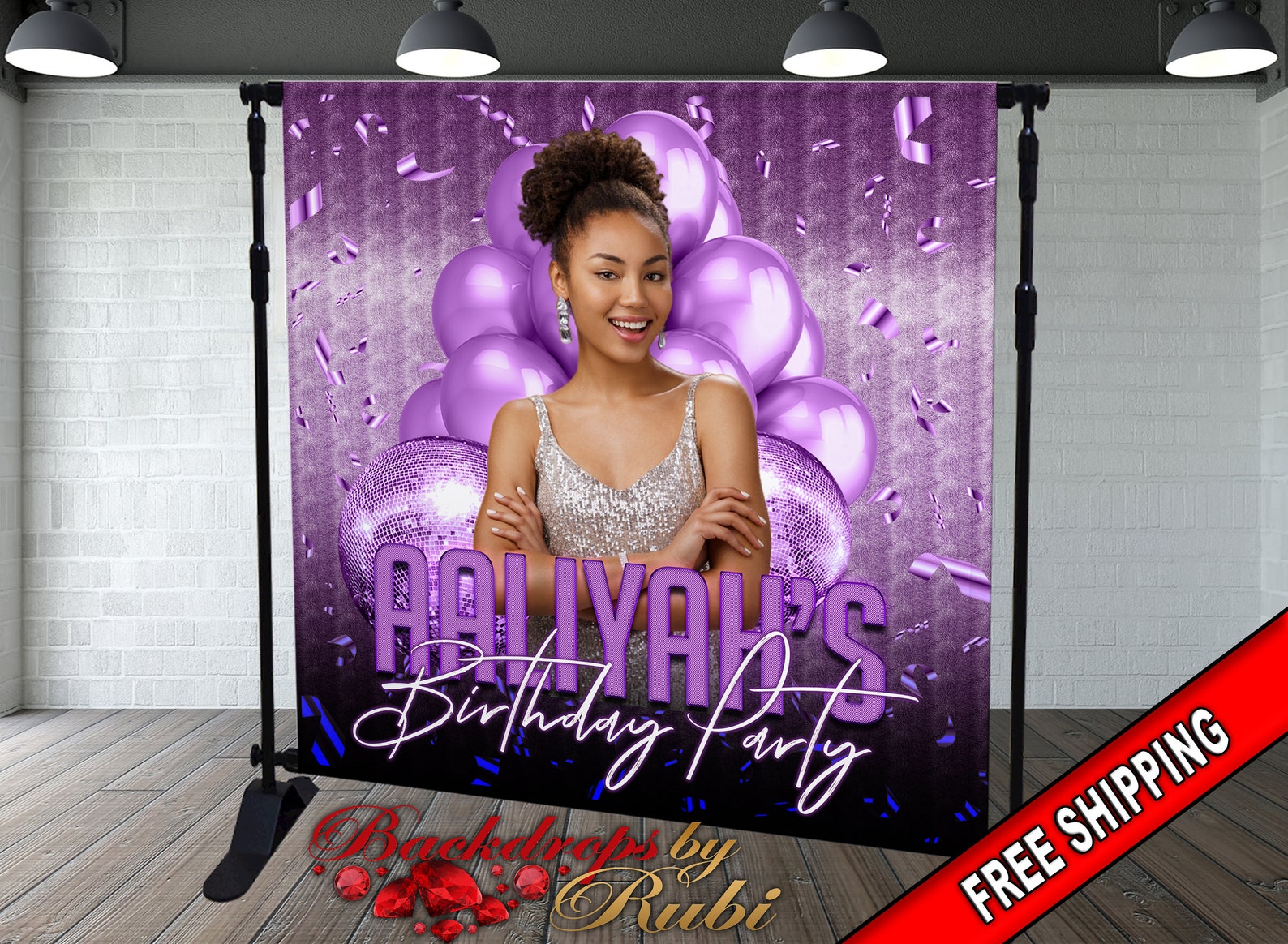 Birthday Backdrop, Custom Photo Birthday Backdrop, 21st Birthday ...