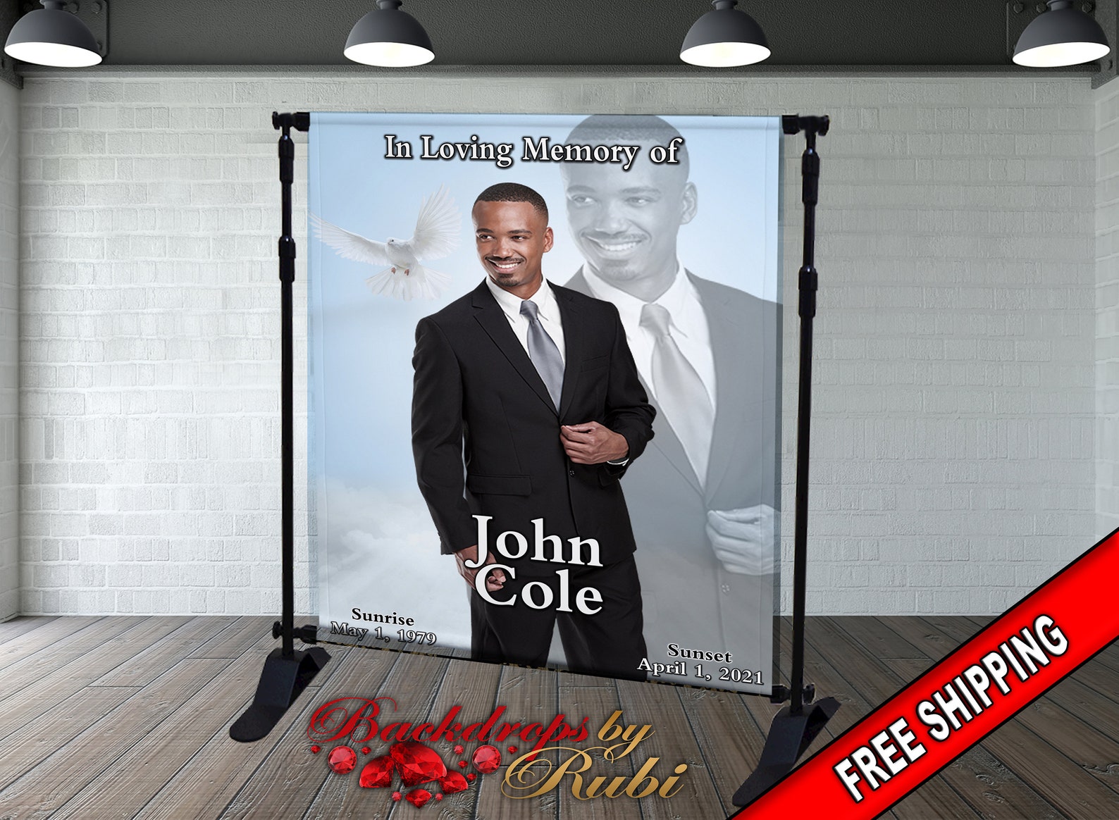 Memorial Backdrop Funeral Backdrop In Loving Memory | Etsy