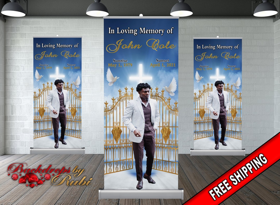 Memorial Retractable Banner, Funeral Banner, in Loving Memory ...