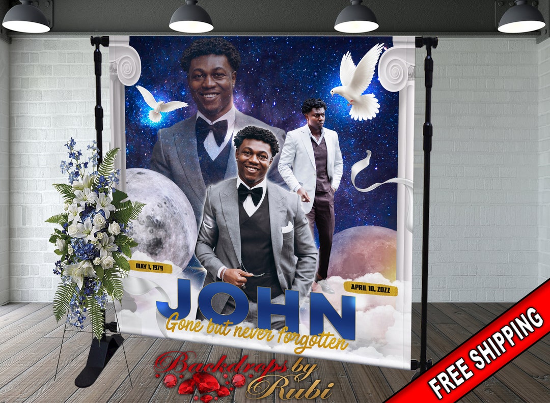 Memorial Backdrop, Funeral Backdrop, in Loving Memory Backdrop ...