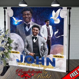 Memorial Backdrop, Funeral Backdrop, in Loving Memory Backdrop ...