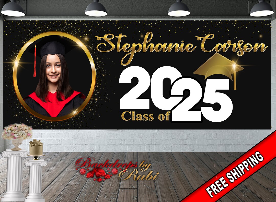 Graduation Banner, Graduation Garage Banner, Class of 2025 Banner ...