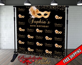 Masquerade Royal Blue Backdrop, Masquerade Step and Repeat Backdrop, 50 ...
