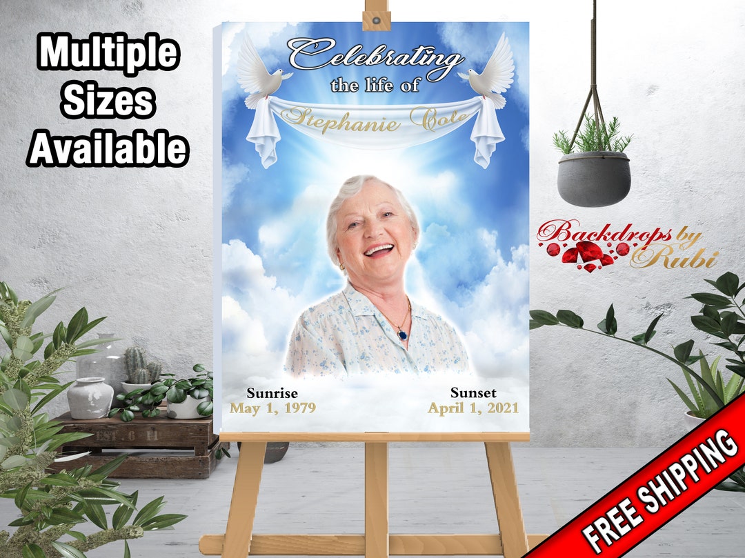 Memorial Canvas Sign, Funeral Welcome Sign ,in Loving Memory Sign ...