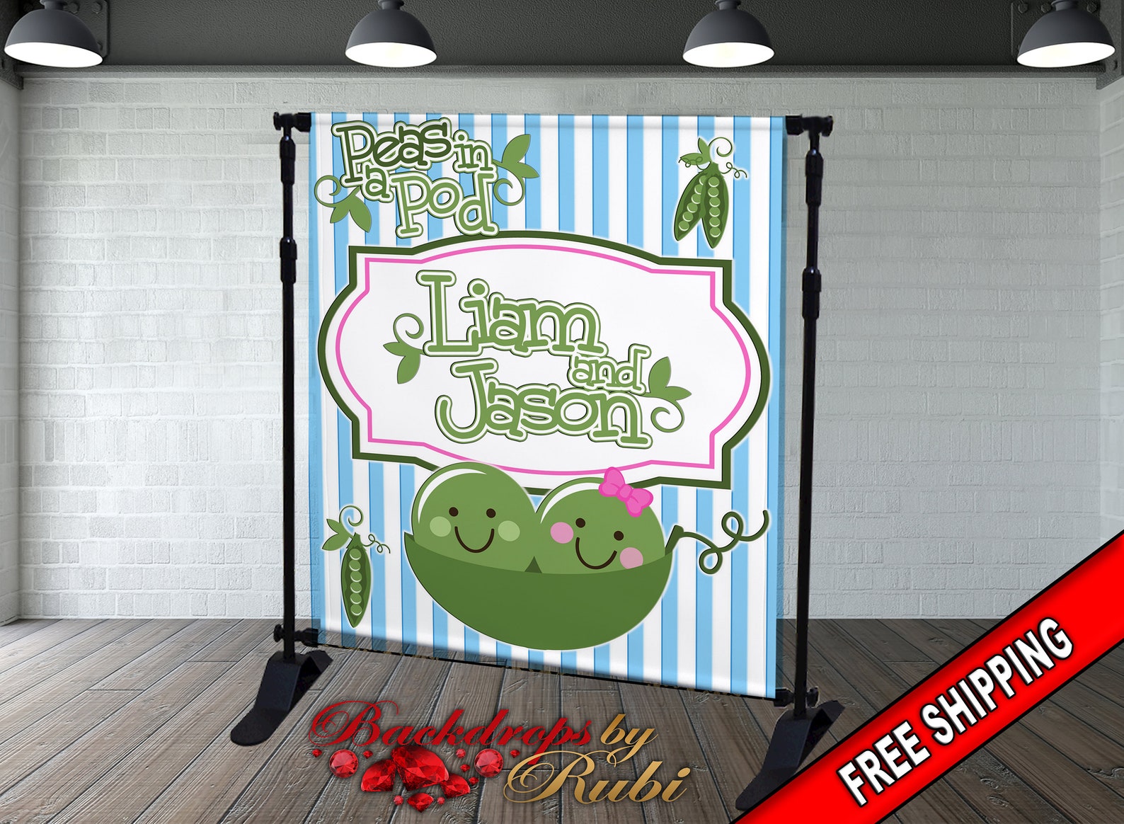 Two Peas in a Pod Backdrop Two Peas in a Pod Banner Sweet - Etsy