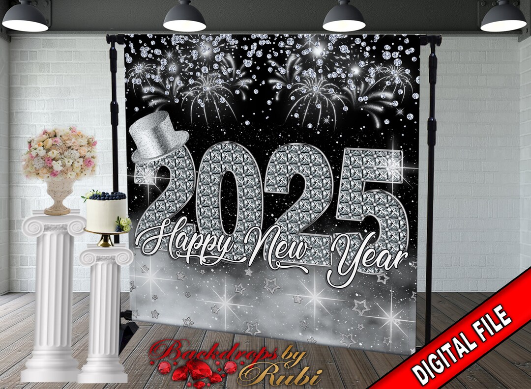 New Year's Step and Repeat Backdrop, New Year's Backdrop, New Year's ...