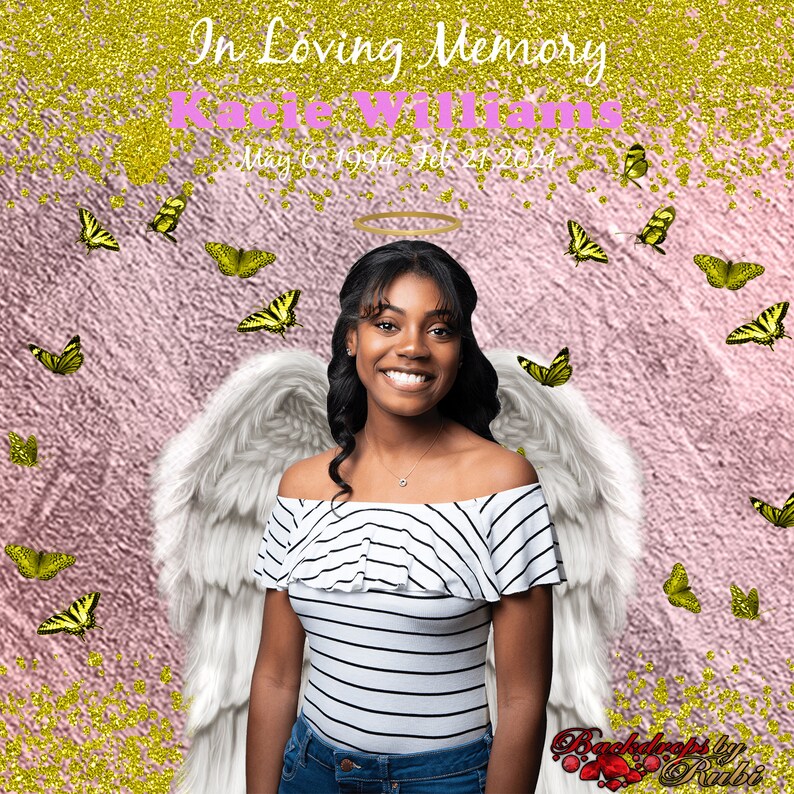 Memorial Backdrop, Funeral Backdrop, in Loving Memory Backdrop ...