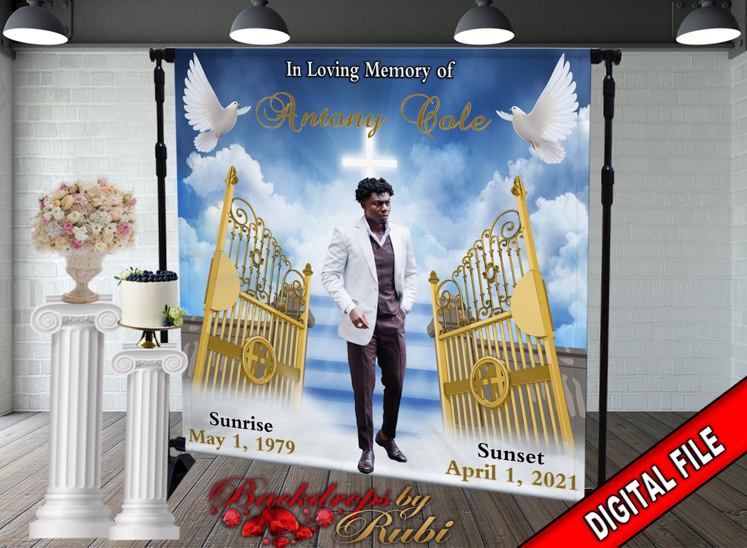 Memorial Backdrop, Funeral Backdrop, in Loving Memory Backdrop ...