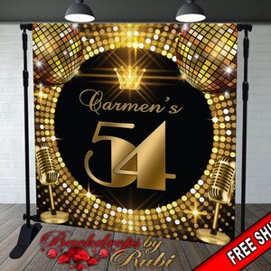 Birthday Backdrop, Studio 54 Backdrop, Disco Backdrop, Studio 54 Banner ...