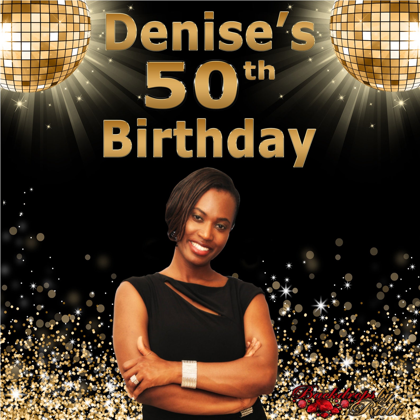 50th Birthday Backdrop, Women's Backdrop, Birthday Party Background ...