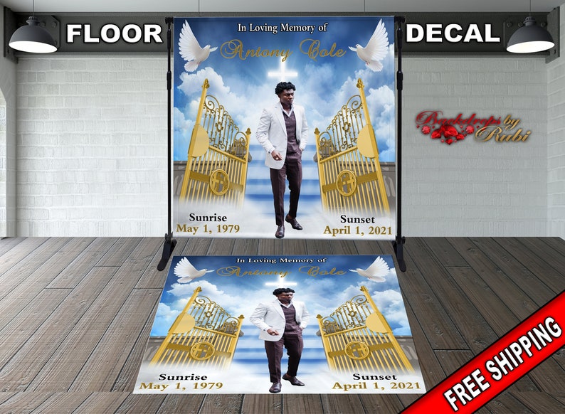 Memorial Floor Decal, Funeral Floor Sticker, Funeral Floor Decal, Happy ...