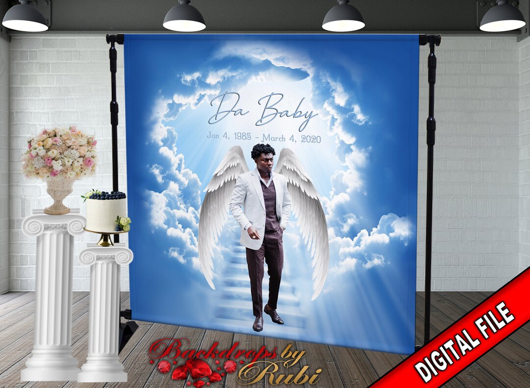 Memorial Backdrop, Funeral Backdrop, in Loving Memory Backdrop ...