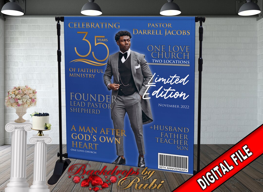 Magazine Cover Backdrop Digital, Magazine Cover Birthday, Magazine ...
