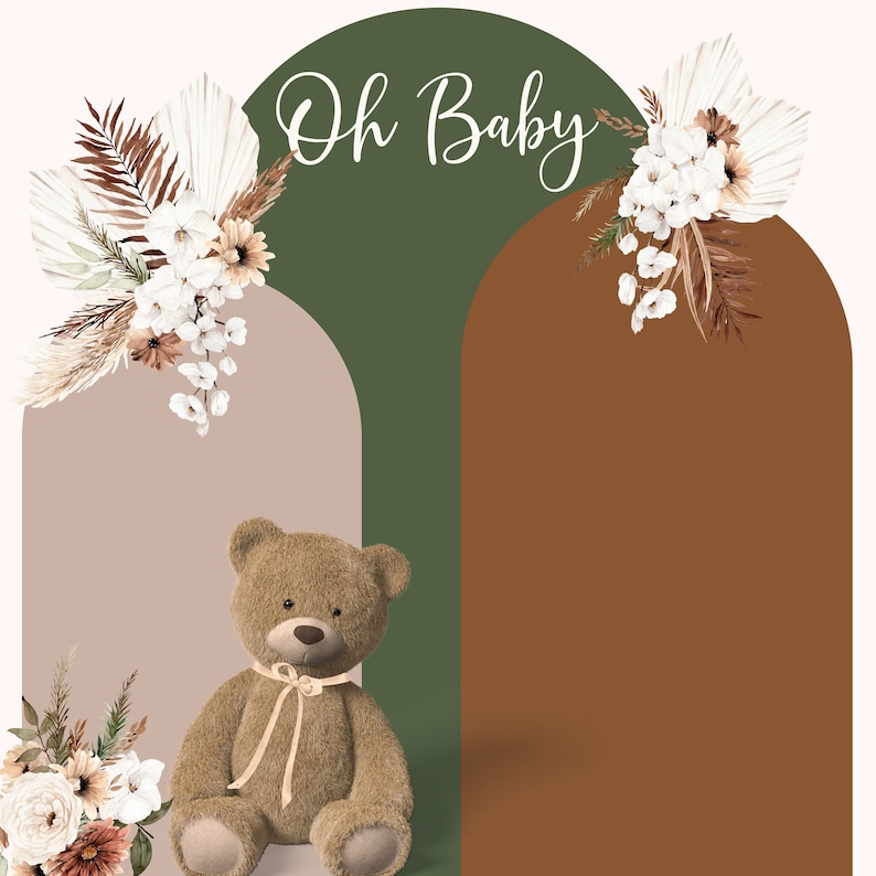 Boho, Baby Shower Backdrop, Baby Shower Banner, Neutral Backdrop, Baby ...