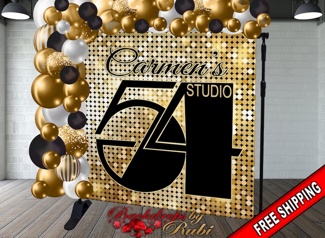 Birthday Backdrop, Studio 54 Backdrop, Disco Backdrop, Studio 54 Banner ...