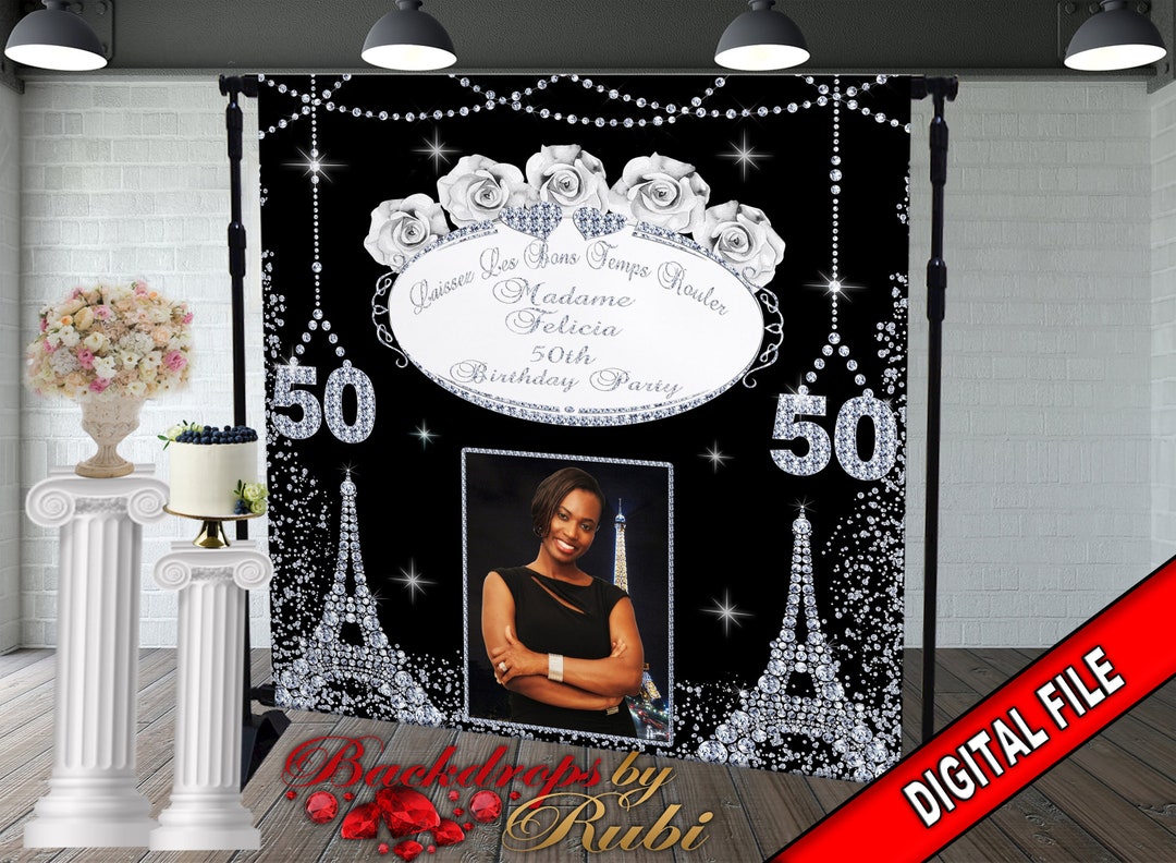 Paris Birthday Backdrop, Paris Backdrop, Birthday Party Background ...