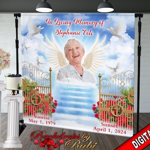 Memorial Backdrop, Funeral Backdrop, in Loving Memory Backdrop ...