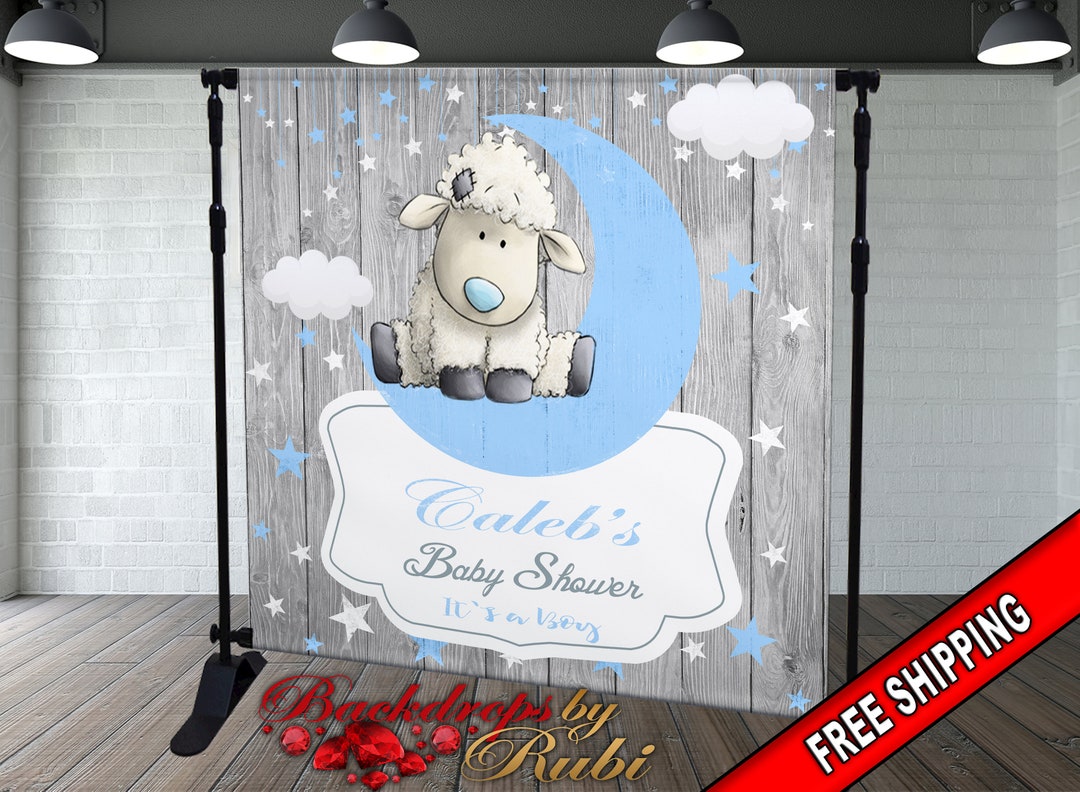 Sheep Backdrop, Sheep Banner, Sheep Baby Shower Backdrop, It's a Boy ...