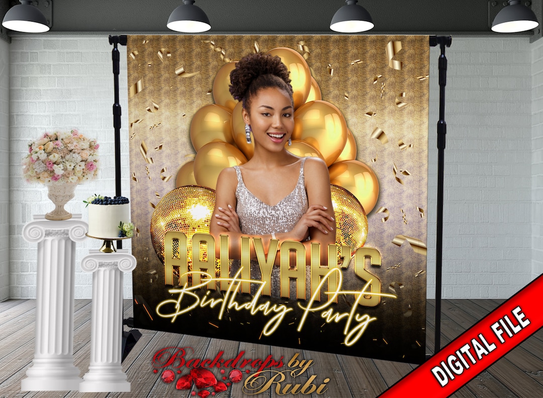 Birthday Backdrop, Custom Photo Birthday Backdrop, 21st Birthday ...