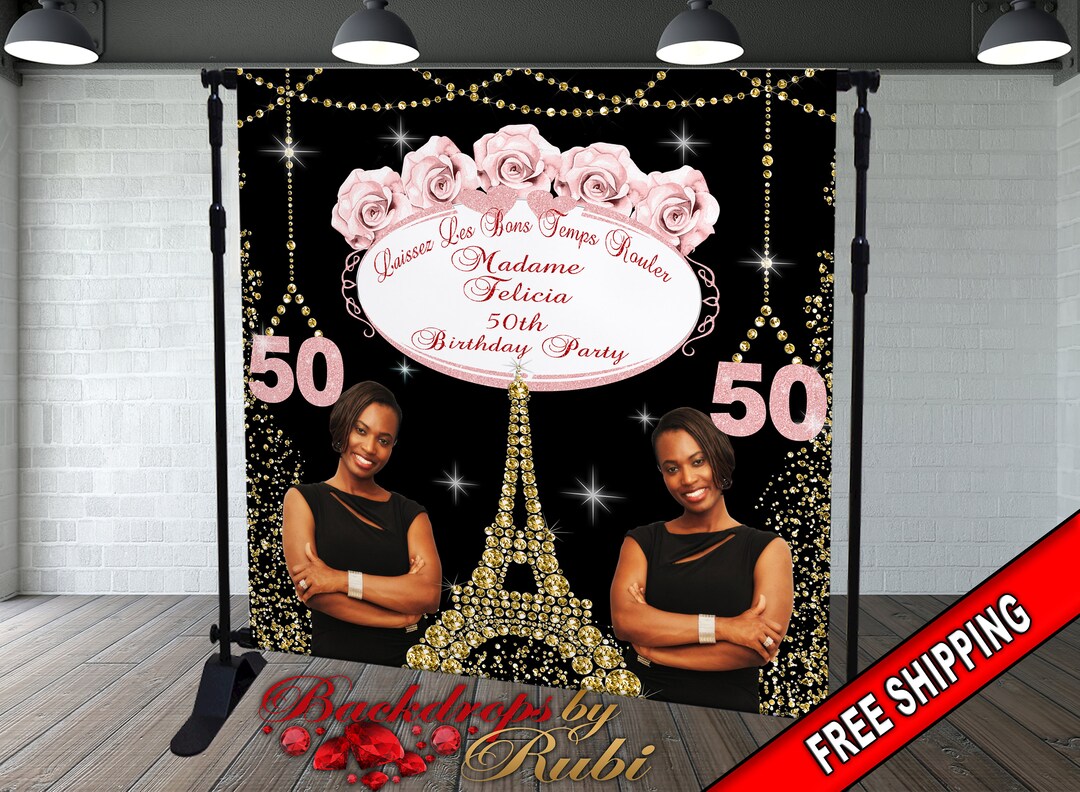 Paris Birthday Backdrop, Paris Backdrop, Birthday Party Background ...