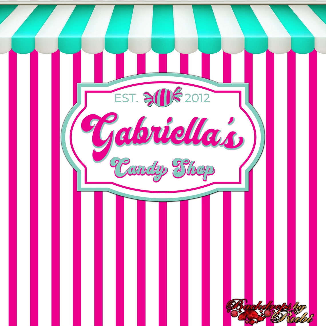 Candy Shop Backdrop Candy Shop Banner Custom Backdrop for - Etsy