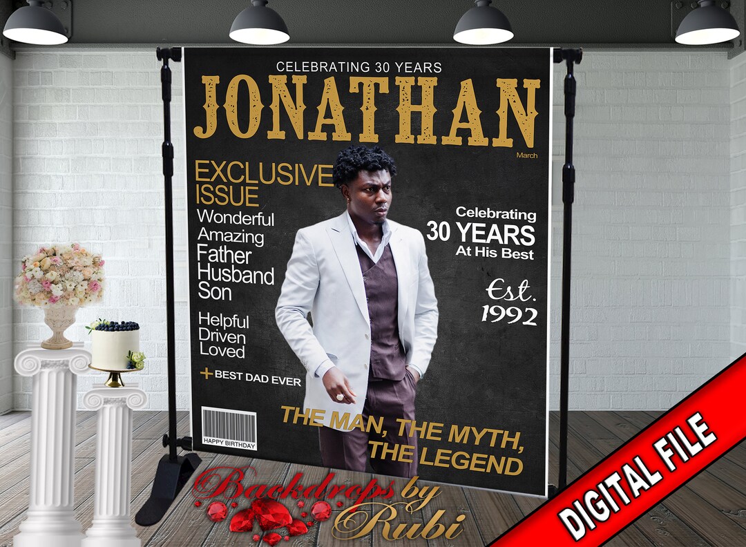 Magazine Cover Backdrop, Magazine Cover Birthday, Magazine Cover Banner ...