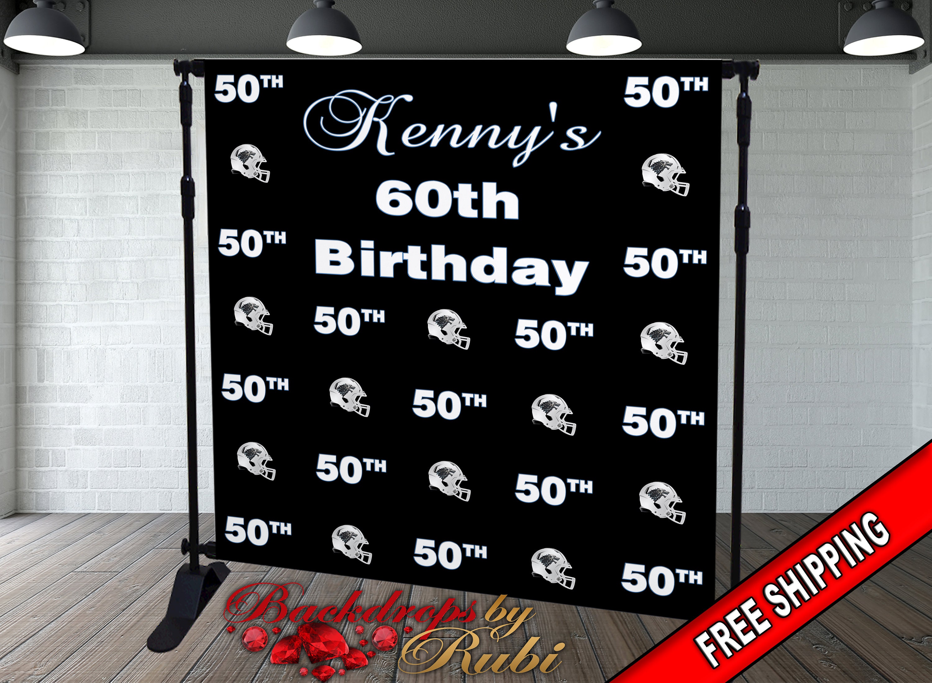 Birthday Backdrop, Football Birthday Backdrop, Football Step and Repeat ...