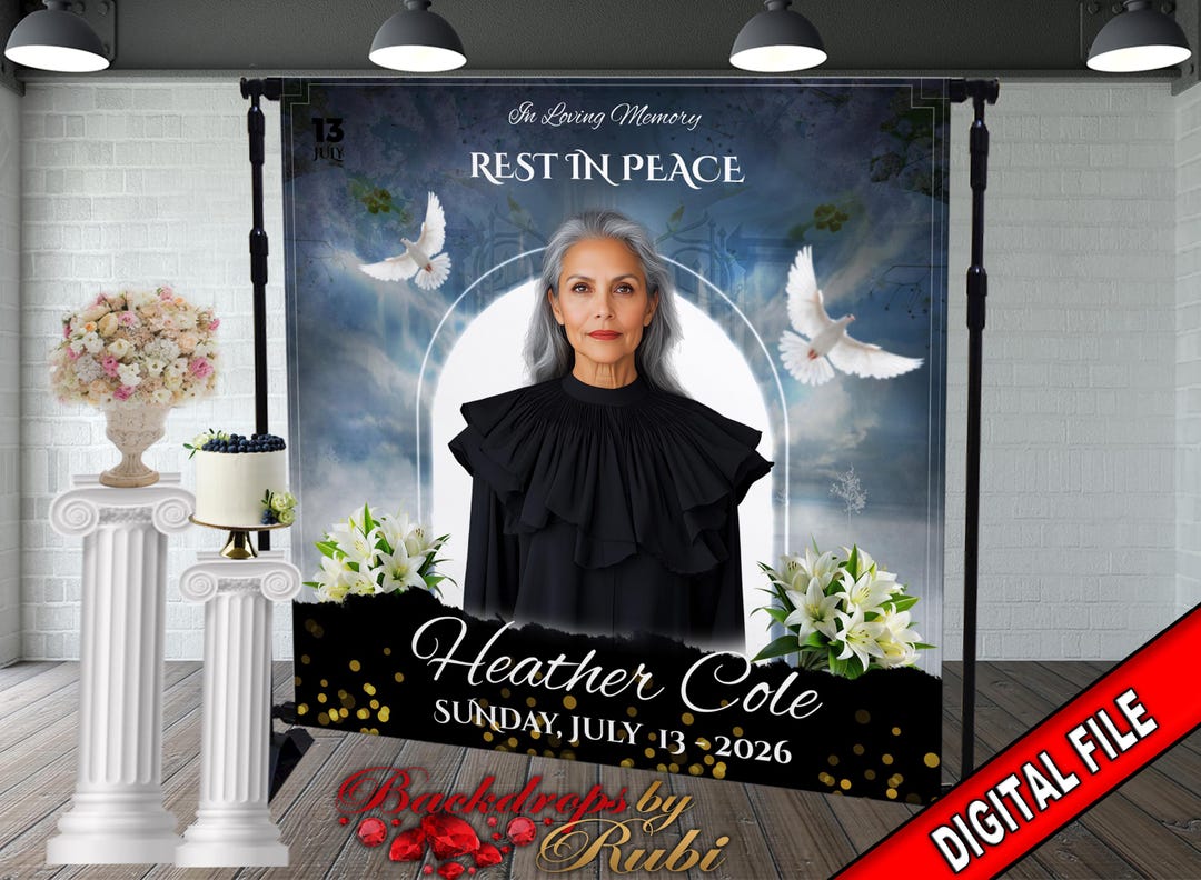 Memorial Backdrop, Funeral Backdrop, in Loving Memory Backdrop ...