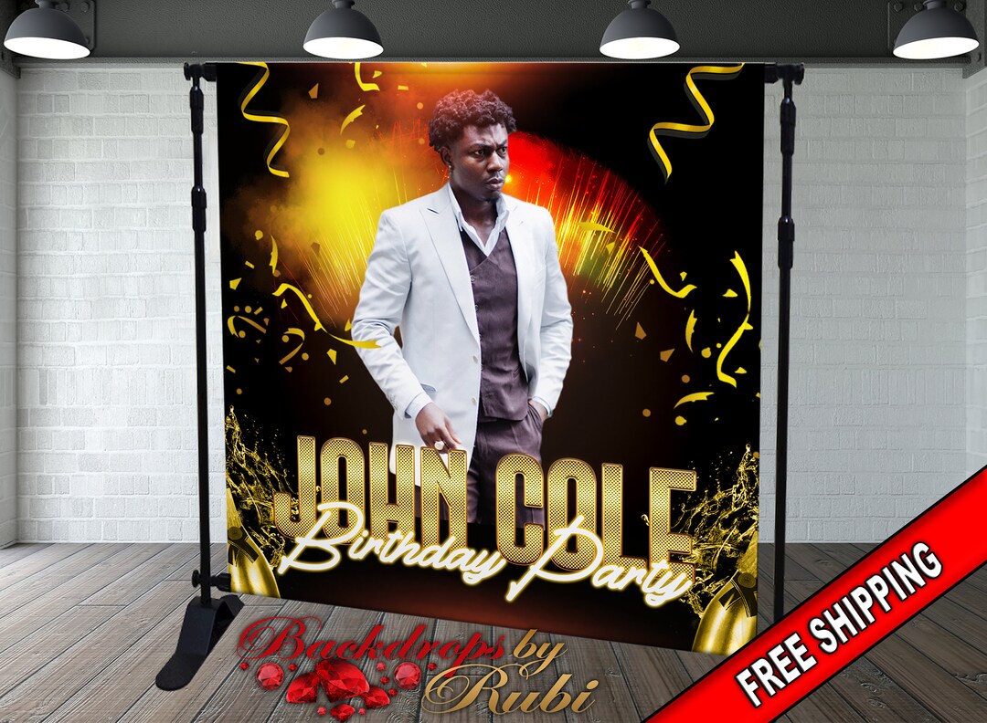 Birthday Backdrop, Custom Photo Birthday Backdrop, 21st Birthday ...
