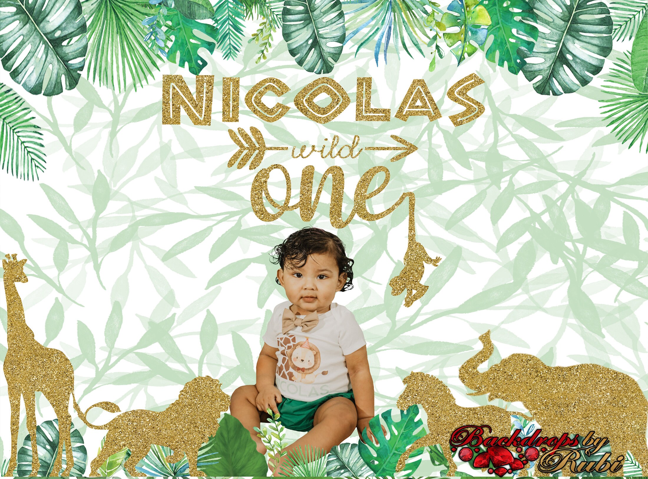 Wild One Backdrop, Wild One Photo Backdrop, Animal Backdrops, Wild One ...