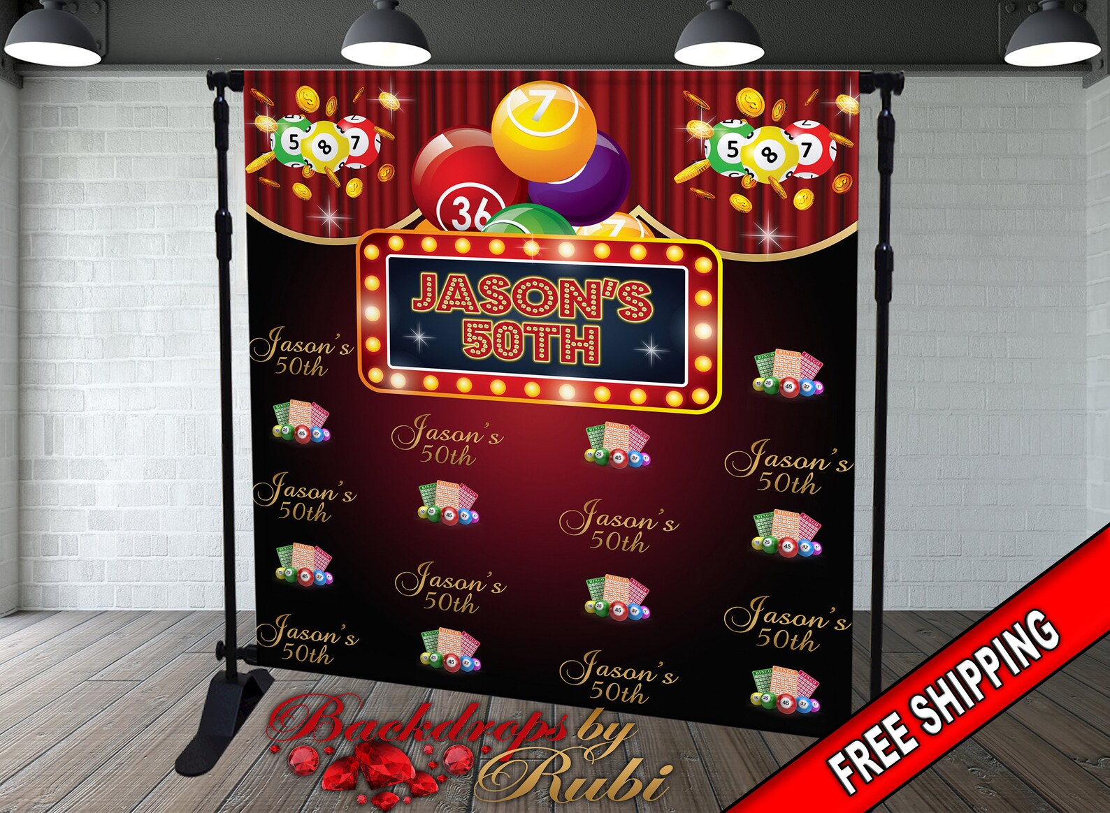 Bingo Backdrop Bingo Banner Lottery Game Backdrop Lottery - Etsy