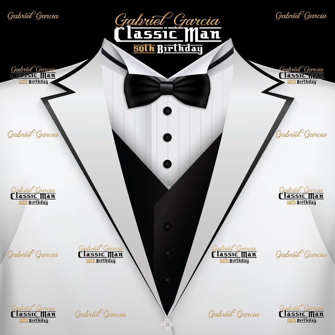 Classic Man Birthday Backdrop Classic Man Step and Repeat - Etsy